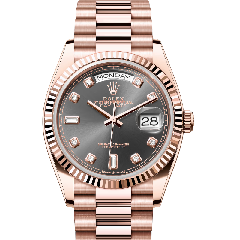 ロレックス デイデイト36 128235A 買取実績紹介｜スレート ローズゴールド｜定価以上・相場以上で売るならブランドアドレ